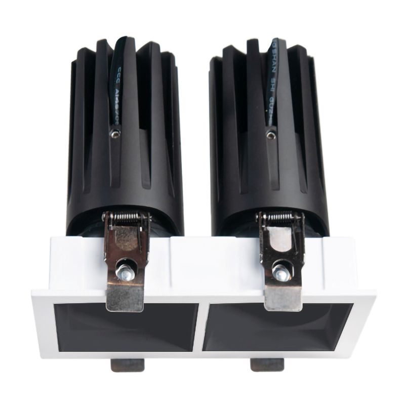 Adjustable LED Ceiling Spotlight, Recessed Double Light, 1440 Lumens ...